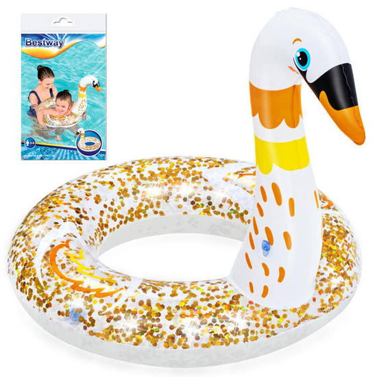 Bestway Inflatable children's swimming ring GLITTER SWAN 61cm 36306 ...