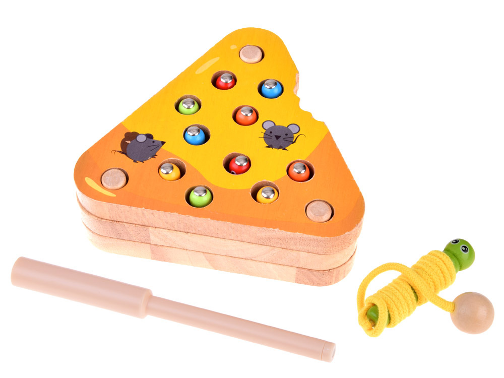 Catch the worm cheese fishing rod magnet interwoven 2in1 Montessori ...