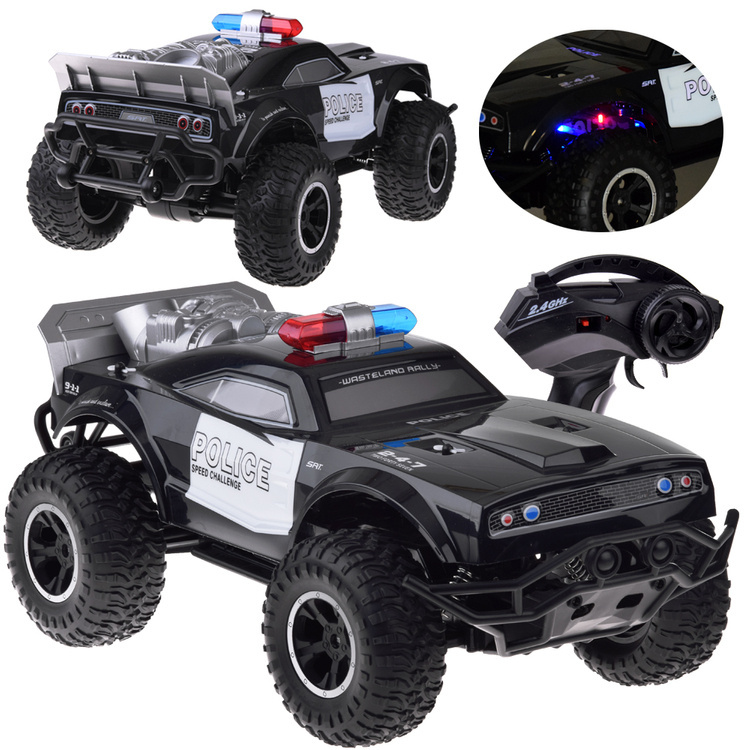 Large POLICE monster truck controlled car with remote control, lighting ...