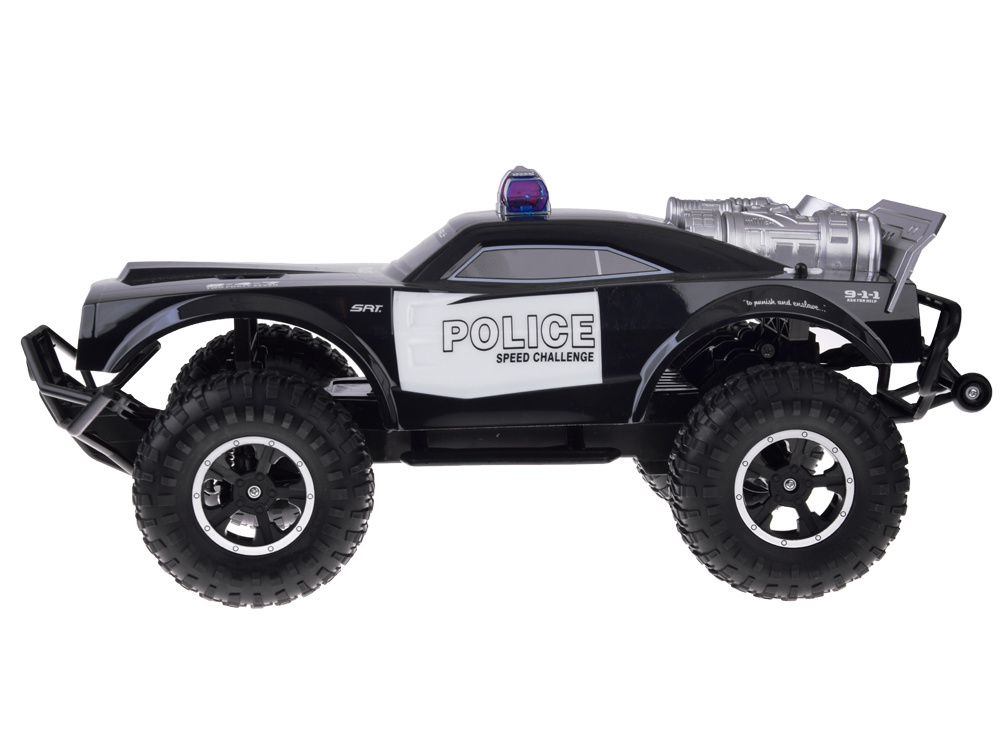 Large POLICE monster truck controlled car with remote control, lighting ...