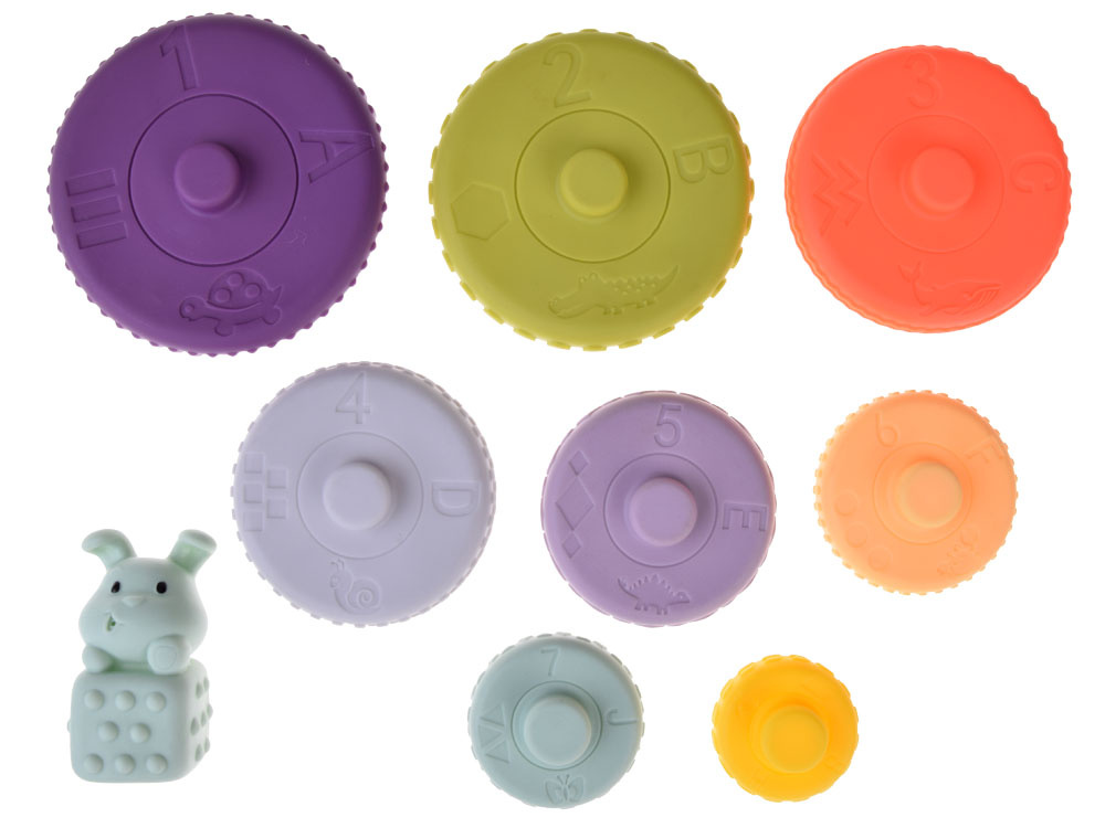 Pyramid with studs for arranging alphabet numbers patterns 9 pieces ...