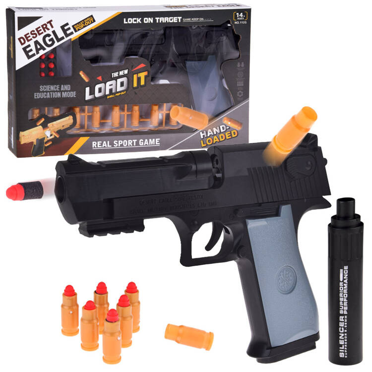 Shooting gun with foam cartridges and silencer for children ZA4817 ...